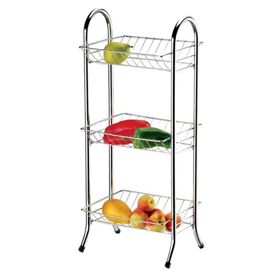 Fruteira Desmontável Com 3 Cestos Utimil Cromado E Preto - Fruteiras ...