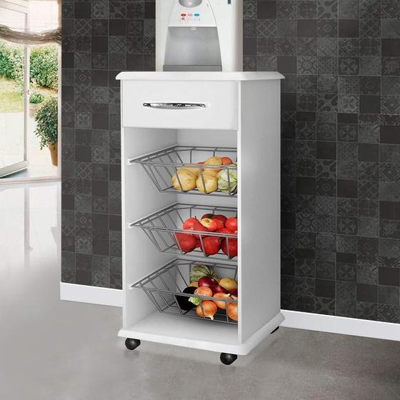Fruteira Multiuso Com Gaveta Branco Ônix Valen - Fruteiras - Magazine Luiza