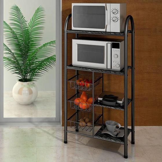 Fruteira Multiuso em Aço Plus Ardósia Madmelos Branco - Fruteira de ...