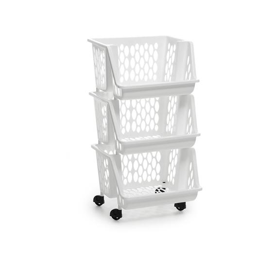 Fruteiras e Organizador De Chão C/Rodinhas Multiuso 3 andares Resistente - Giotto - Fruteira de ...