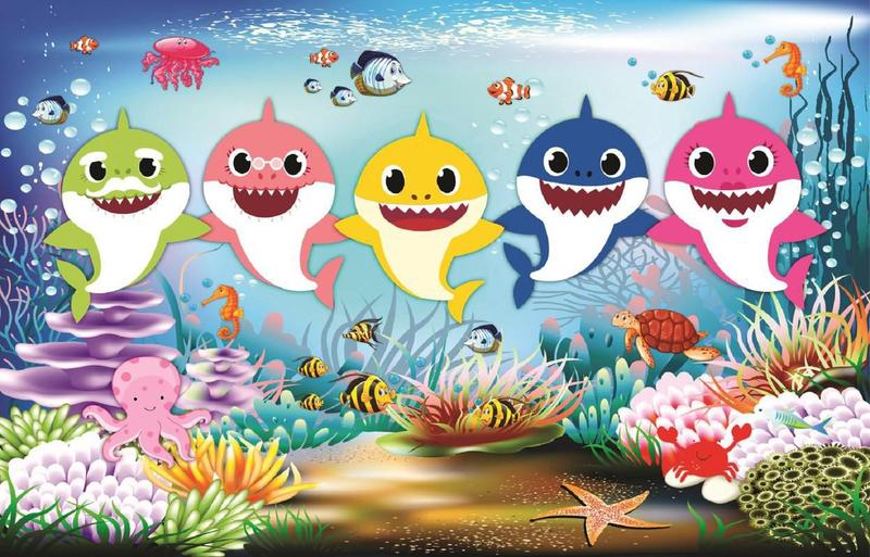 Fundo Fotográfico Em Tecido Baby Shark 2,20 X 1,50 - Mix estilos ...