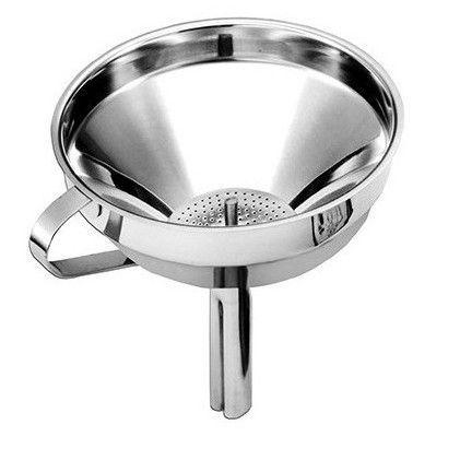 Funil Grande Aço Inox Com Peneira 15cm Ke Home Suco Chá Óleo - Funil ...