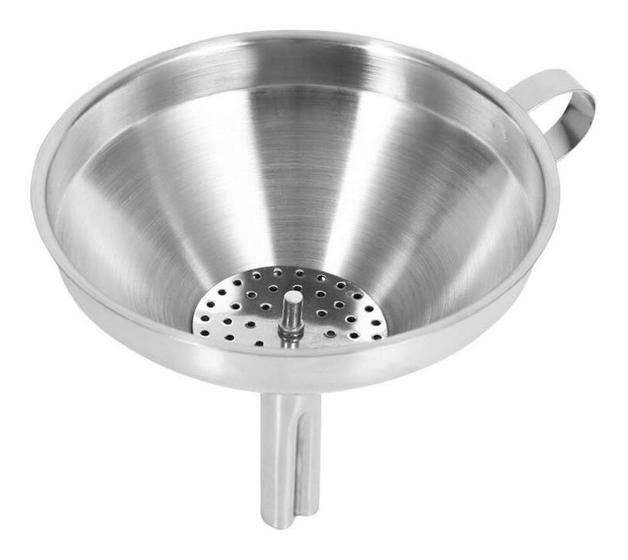 Funil Grande Com Filtro Inox Peneira Removível Sucos E Óleo - KE HOME ...