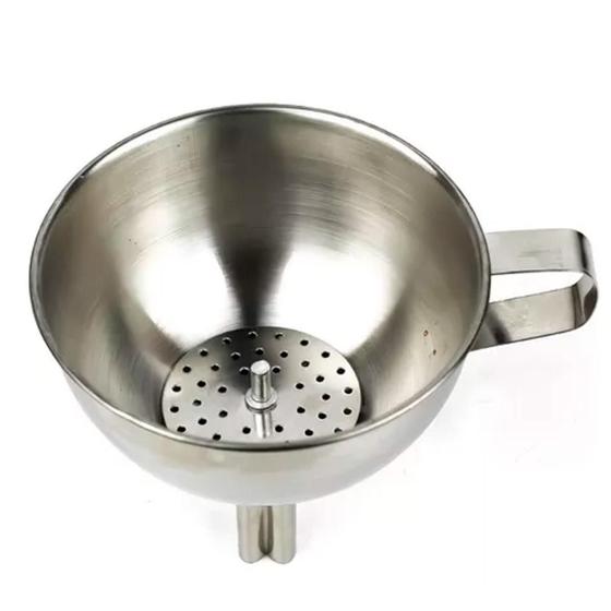 Funil Profissional De Aço Inox 11Cm Com Peneira - Ke Home - Funil ...