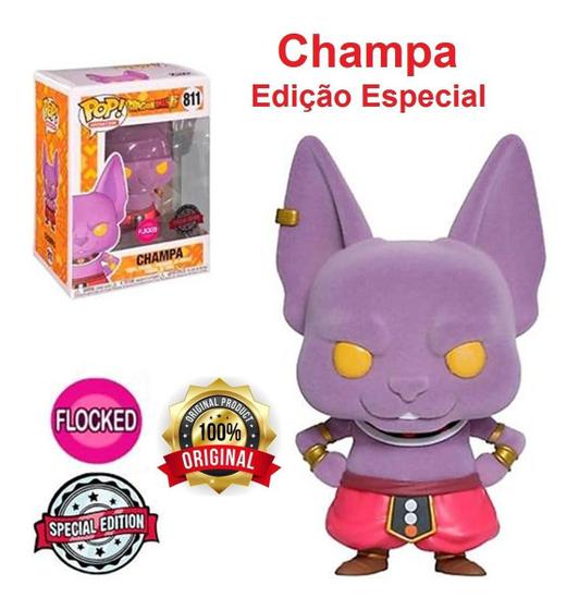 Funko Pop Champa 811 Flocked Edição Especial Dragon Ball Super Boneco ...