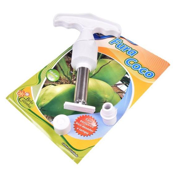 Fura Coco Abridor Furador Manual de Inox e Plástico - Pratika - Abridor ...