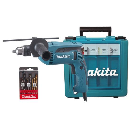 Furadeira de impacto 1/2" 760W com maleta + kit de brocas - HP1640KX1 - Makita - Outros ...