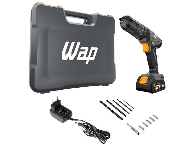 Furadeira e Parafusadeira de Impacto WAP a Bateria com Maleta 15 Peças ...