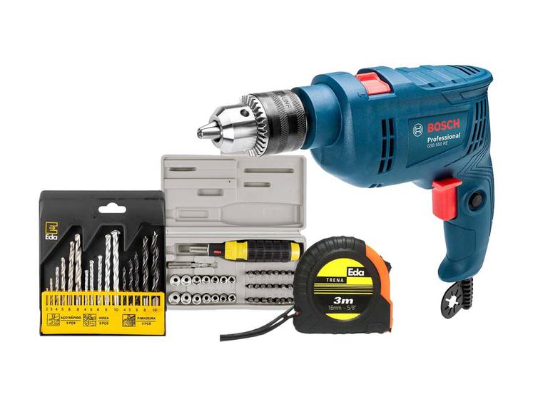 Furadeira Impacto Profissional Bosch GSB 550 RE 550W 220V Com ...