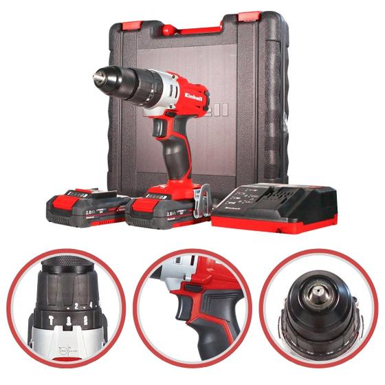 Furadeira Parafusadeira Impacto Profissional 2 Baterias 18v Einhell ...