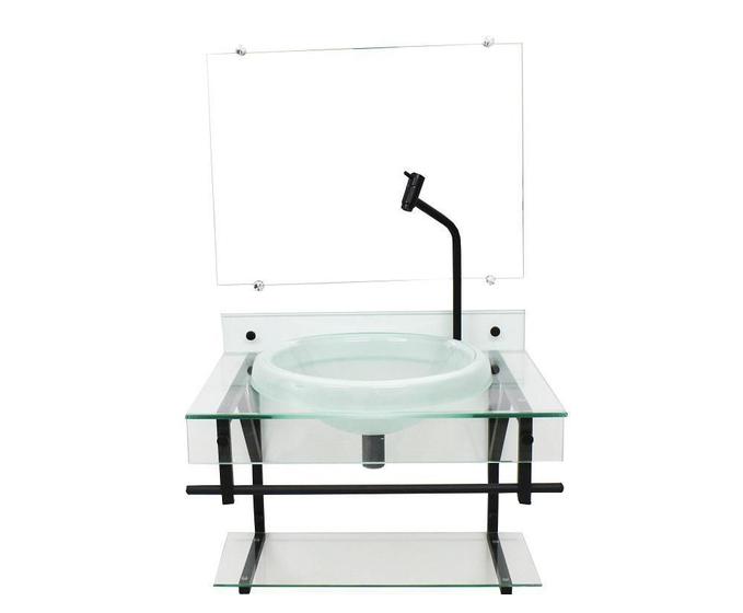 Gabinete Com Cuba De Vidro Apxx 60Cm Cuba Chapeu - Incolor - Cubas E ...