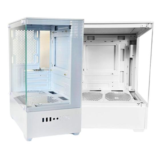 Gabinete Cpu Pc Gamer Aquário Branco Sem Fans Vidro Temperado Micro Atx ...