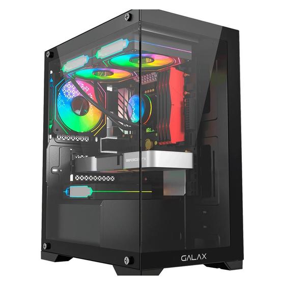 Gabinete Galax Draco Black, Mid Tower, M-ATX, Frontal de Vidro, Preto ...