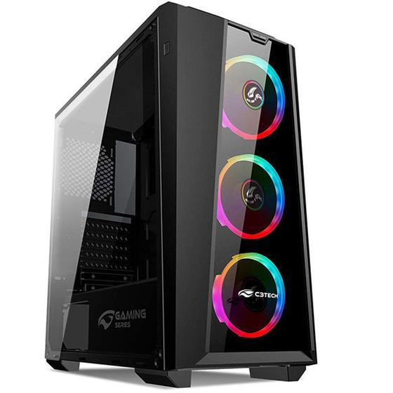 Gabinete Gamer 2 Baias Sem Fonte C3TECH MT-G800BK - C3 Tech - Gabinete ...