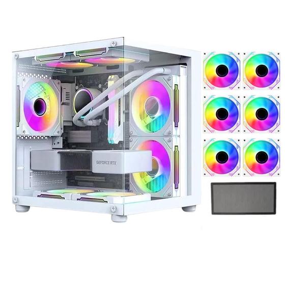 Gabinete Gamer Aquário Branco Com 6 Fans Rgb Micro Atx - HAYOM ...