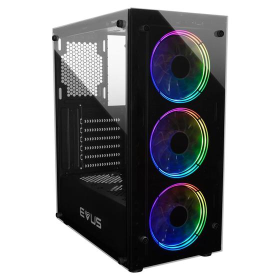Gabinete Gamer Evus Ev-G16 Atx Vidro Temperado Com 3 Fans - Gabinete Gamer - Magazine Luiza