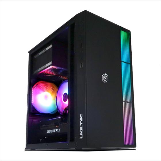 Gabinete gamer fita led rgb c/ 1 fan rgb micro atx liketec prime ...