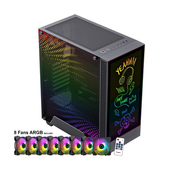 Gabinete Gamer Gamemax Kreator Mid Tower Argb 8-fans - Peças para ...