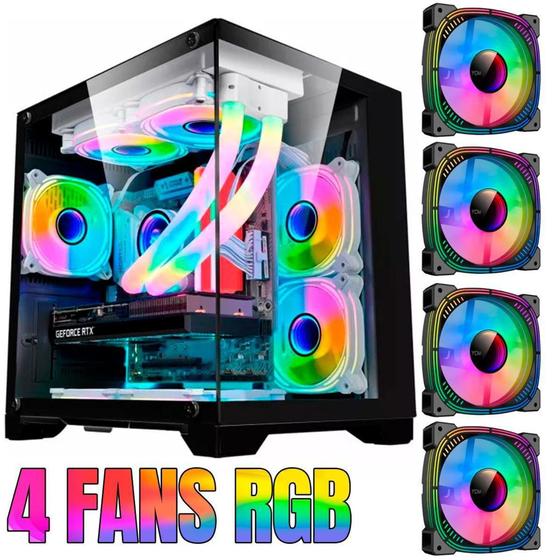 Gabinete Gamer Gb1790 Hayom 4 Fans Rgb Micro-Atx Vidro Temp - Gabinete ...