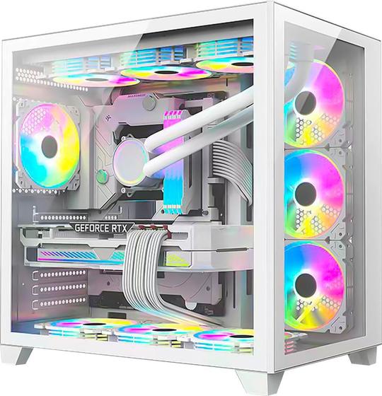 Gabinete Gamer K-mex Aquário Space ATX White CG-W2R4 Sem Fan - Gabinete Gamer - Magazine Luiza
