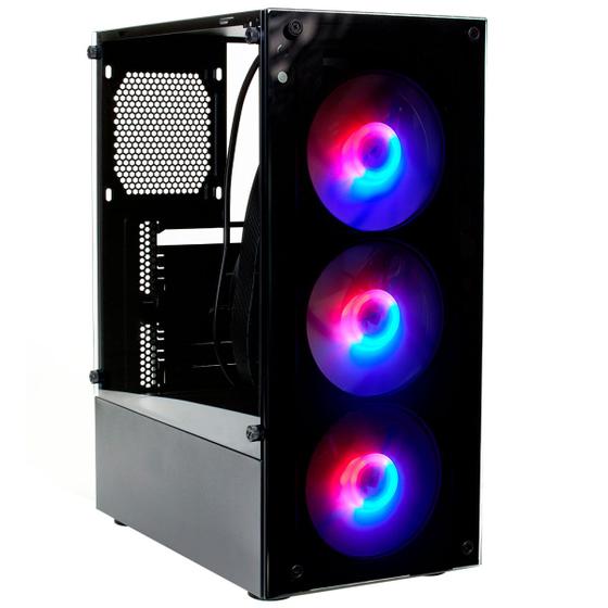 Gabinete Gamer Liketec Matrix, Lateral Vidro, 3x Fans RGB, ATX ...