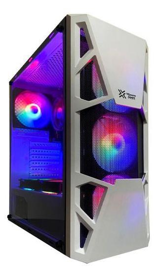 Gabinete gamer maxtro 3303 c/ 4 fan rgb lateral vidro - branco ...