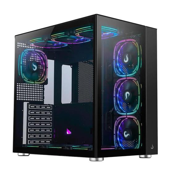 Gabinete Gamer Rise Mode Galaxy Glass Standard, Mid Tower, ARGB, ATX, Lateral e Frente em Vidro ...