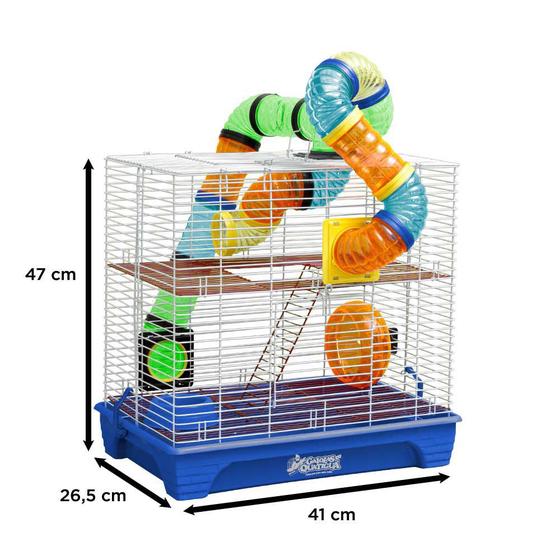Gaiola para Hamster Tubos Colorida com 2 Andares Quatiguá - Gaiolas ...