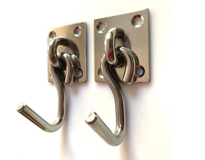 Gancho De Rede Inox Polido (Par) - Malmo Brasil - Fixação e Montagem ...