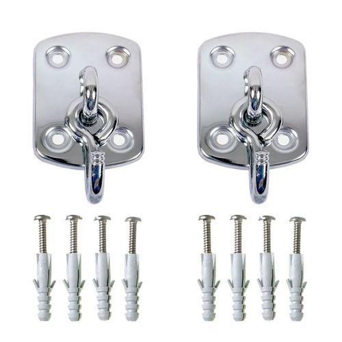 Gancho Para Rede Reforçado Cromado Com Fixadores - Isero - Gancho ...