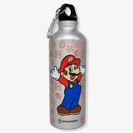 Garrafa Alumínio Mosquetão 500Ml Super Mario 10073079 - Zonacriativa - Garrafa - Magazine Luiza