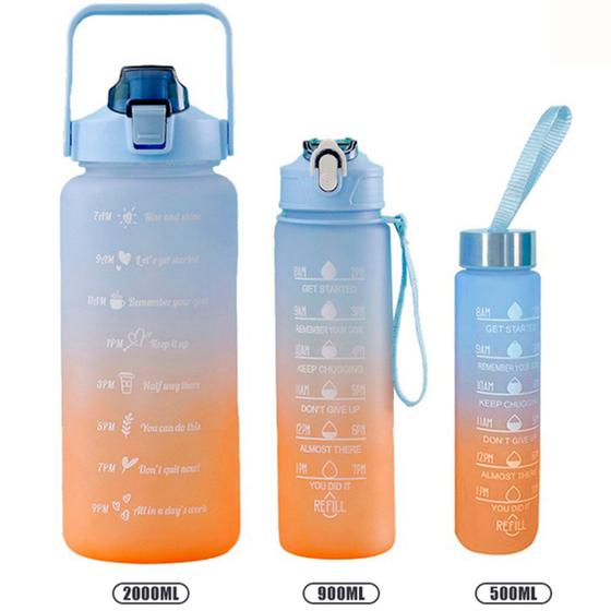 Garrafa De Agua 2l Motivacional Com Adeviso 3d Squeese Color kit 3 - QG ...