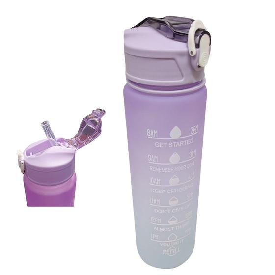 Garrafa Horario Frase Motivacional 900ml Agua Academia Treino Caminhada Trabalho Passeio ...