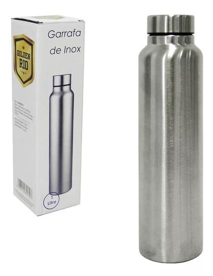 Garrafa Inox Água Suco Bebida Portátil Com Tampa 1000ml - Golden Rio ...
