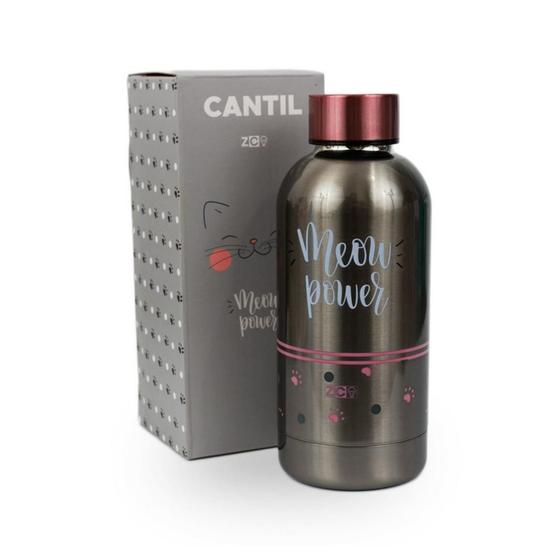 Garrafa Mini Cantil Térmico Max Metálico Meow Power 400ml - Zona ...
