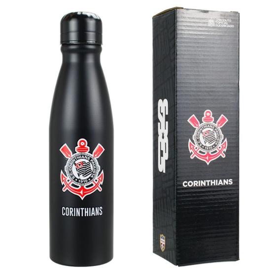 Garrafa Redonda Alumínio 600ml - Corinthians - Mileno - Garrafa ...