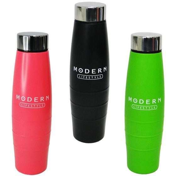 Garrafa Squeeze De Inox Modern Colors Com Tampa 650Ml - Interponte ...