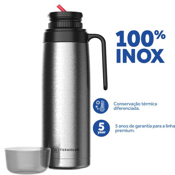 Garrafa Térmica 100% Inox Inquebrável 1l Dupla Ação Termolar - Garrafa ...