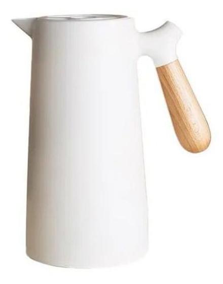 Garrafa termica BRANCA cabo madeira e botão antivazamento - Incasa - Garrafa Térmica - Magazine ...