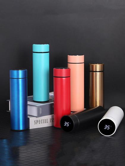 Garrafa Térmica Em Aço Inox Com Termômetro Digital 500ml Led - GARRAFA ...