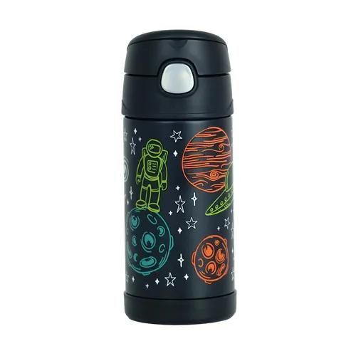 Garrafa Térmica Infantil Funtainer Astronauta Preta- Thermos - Garrafa ...