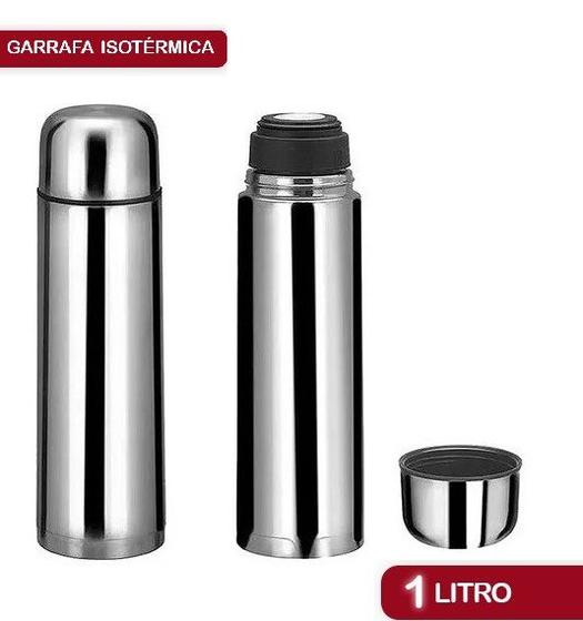 Garrafa Térmica Inoxidável Liquido Quente e Gelado 1 Litro - Compre Já ...