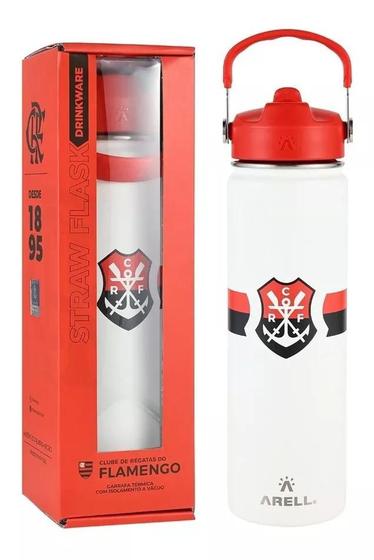 Garrafa Termica Straw Isolada Vácuo 650ml - Flamengo Oficial - Arell ...