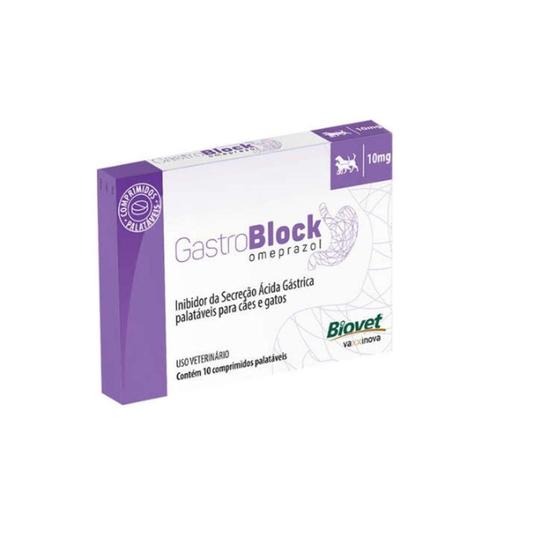 GastroBlock Omeoprazol Biovet com 10 comprimidos - 10mg - Farmácia Pet ...