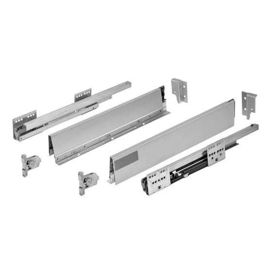 Gaveta Metálica Baixa (35 Kg) 90x450mm AvantBox com Slowmotion Inox ...