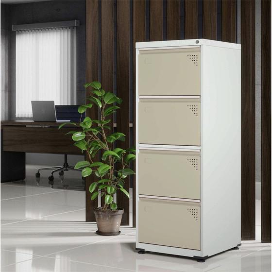 Gaveteiro Arquivo em Aço 4 Gavetas Suporta 45kg Cada Pandin Móveis ...