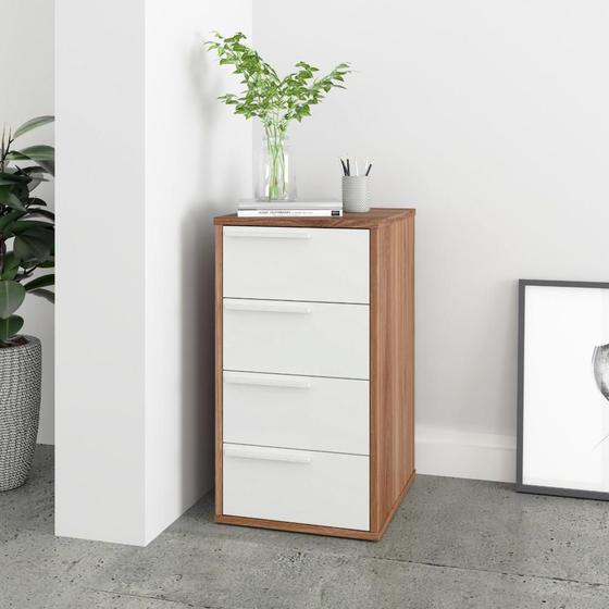 Gaveteiro Cômoda 4 Gavetas Organizador Multiuso Home Office Quarto ...