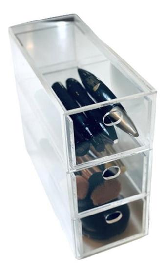 Gaveteiro Organizador Acrílico 3 Gavetas Compacto Vertical - Exhimia ...