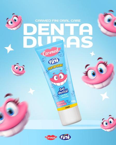 GEL DENTAL DENTADURAS CARMED FINI COM FLÚOR ANTICÁRIES 70g Pasta de ...