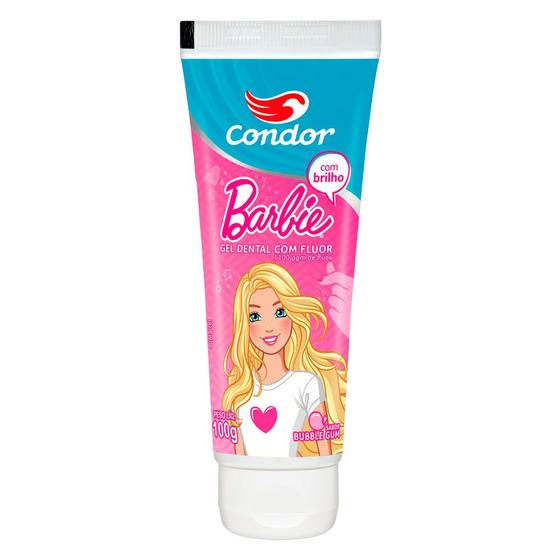 Gel Dental Infantil Condor com Flúor Bubble Gum Barbie 100g - Creme e ...